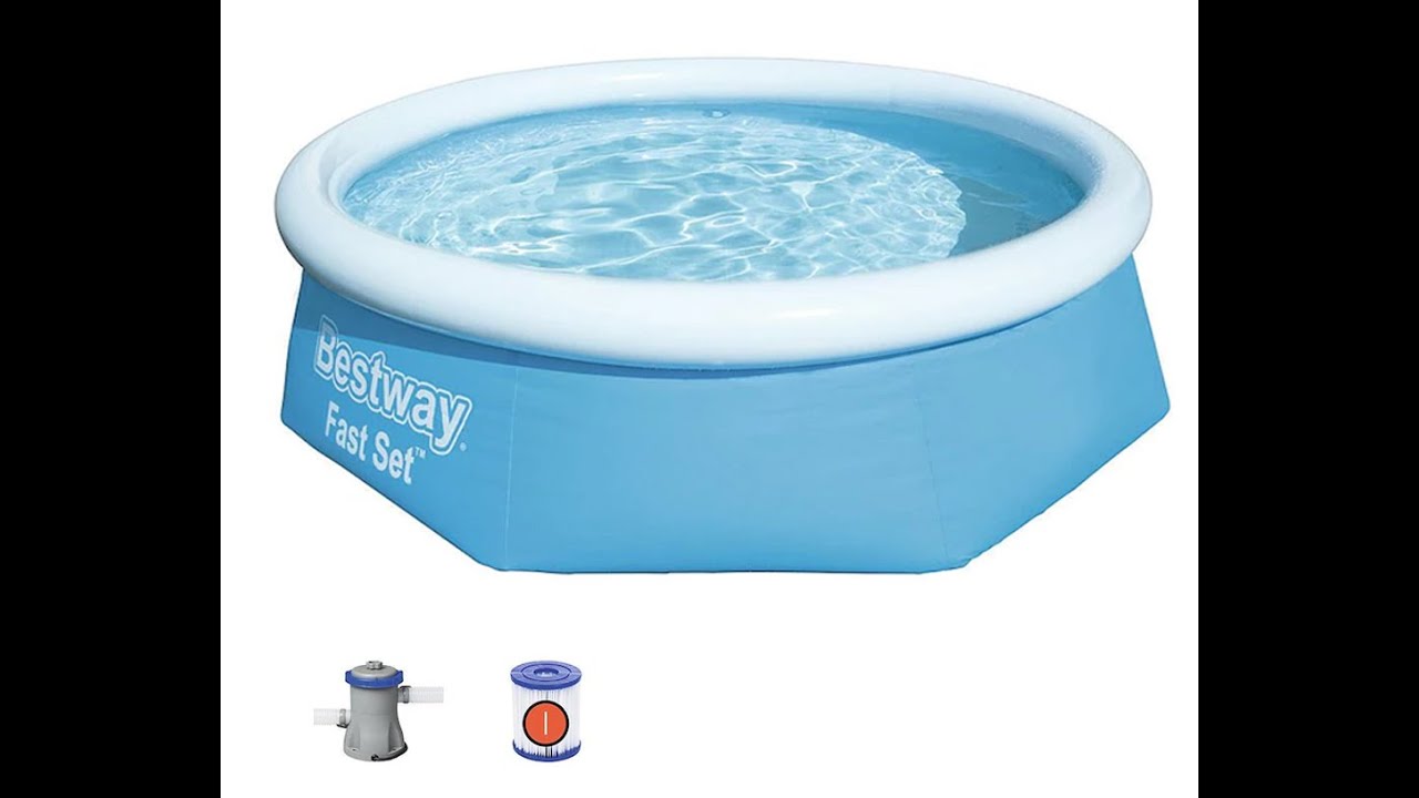 Bestway H2OGO Fast Set Inflatable Swimming Pool With Filter Pump - YouTube