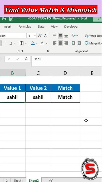 How To Match Two Columns In MS Excel | Compare Different Lists in Excel | #short #shorts - YouTube