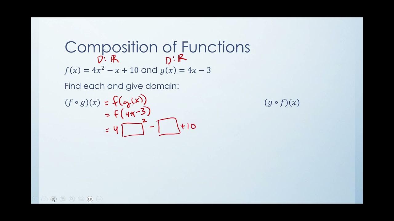 Composition Example Ch 3.4 Part 6 Composition of Functions - YouTube