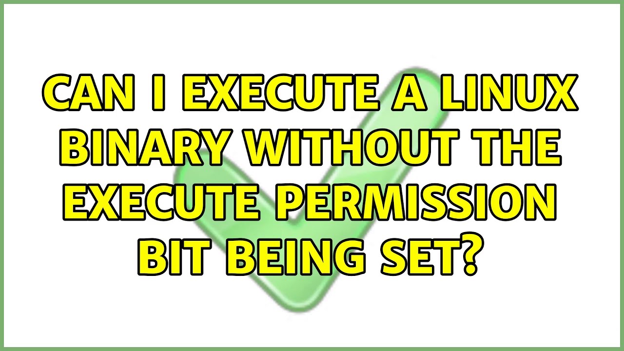 Can I Execute A Linux Binary Without The Execute Permission Bit Being Set 3 Solutions Youtube