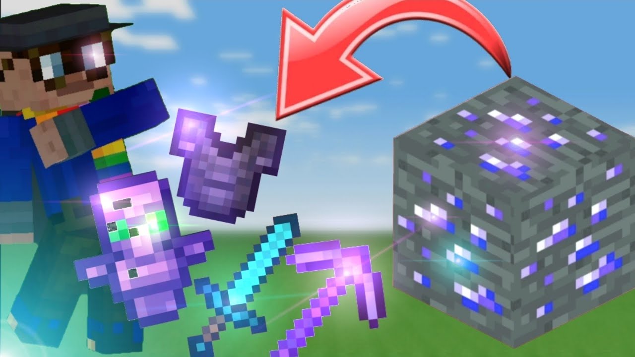 Minecraft, But ores drop super OP ITEMS - YouTube