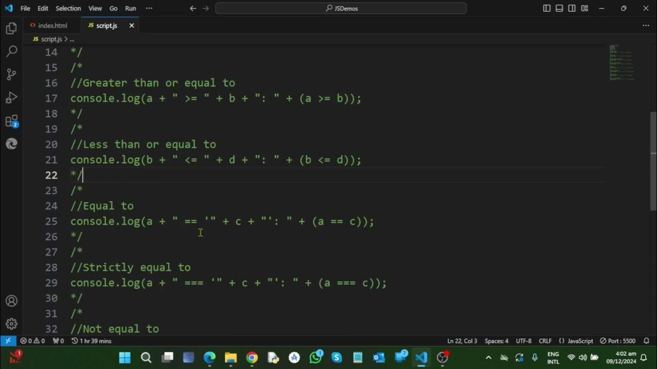 JavaScript Fundamentals | Lesson 10 | Comparison operators - YouTube