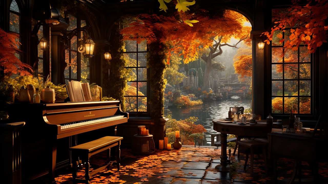 Rain Sounds | Piano Room Dreamscapes | Gentle Autumn Rain | Rainy Day ...