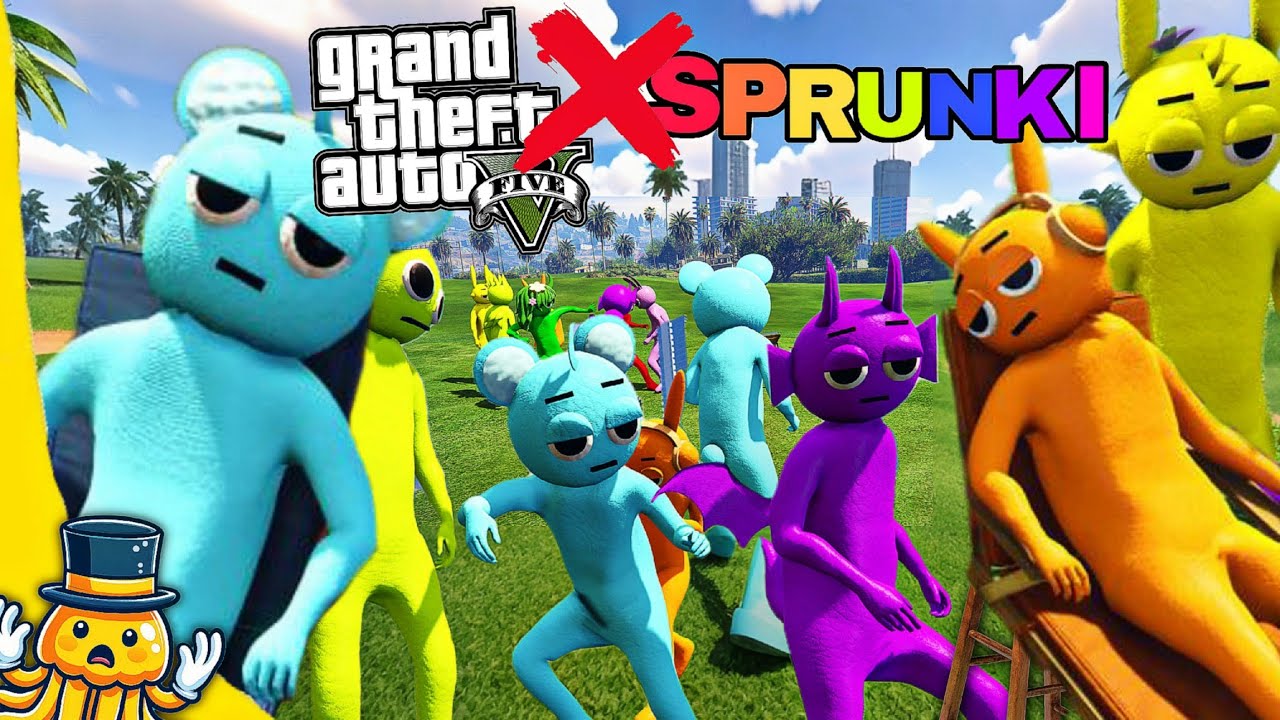 GTA V ️ SPRUNKI 🤪 (Funny Moments 😂) | Epic challenge - Falling off ...