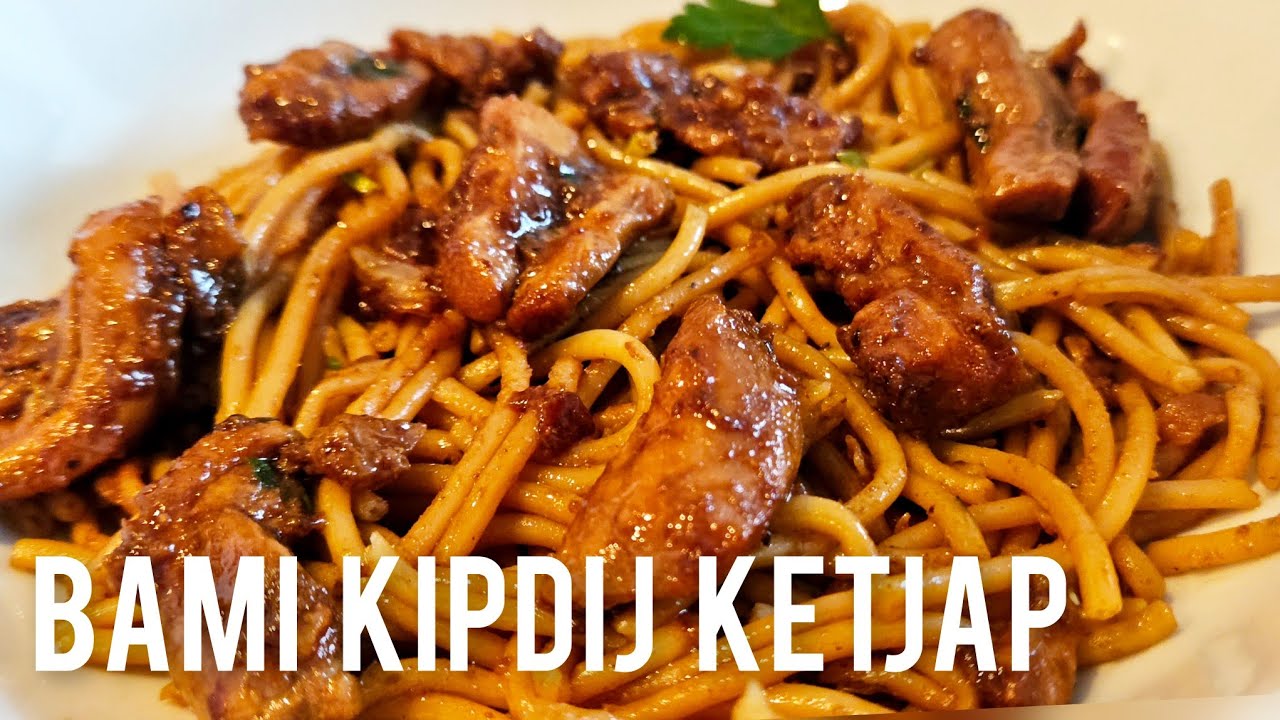 Bami met Kipdij ketjap recept hoe maak je bami|How to make noodles ...