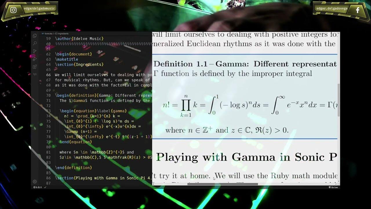 Sonic Pi + Gamma function + Euclidean Rhythms + LaTeX + Musescore 4 + Geogebra - YouTube