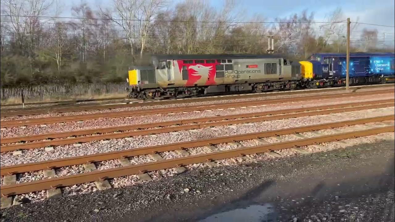 ROG Class 37800 + Class 37884 pass Darlington on Derby RTC to Kilmarnock Long Lyes Terminal ...