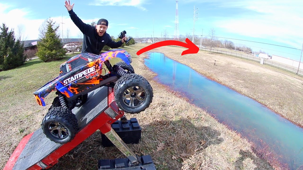 RC TRUCK WATER JUMP! | WILL IT FLOAT OR FLY? - YouTube