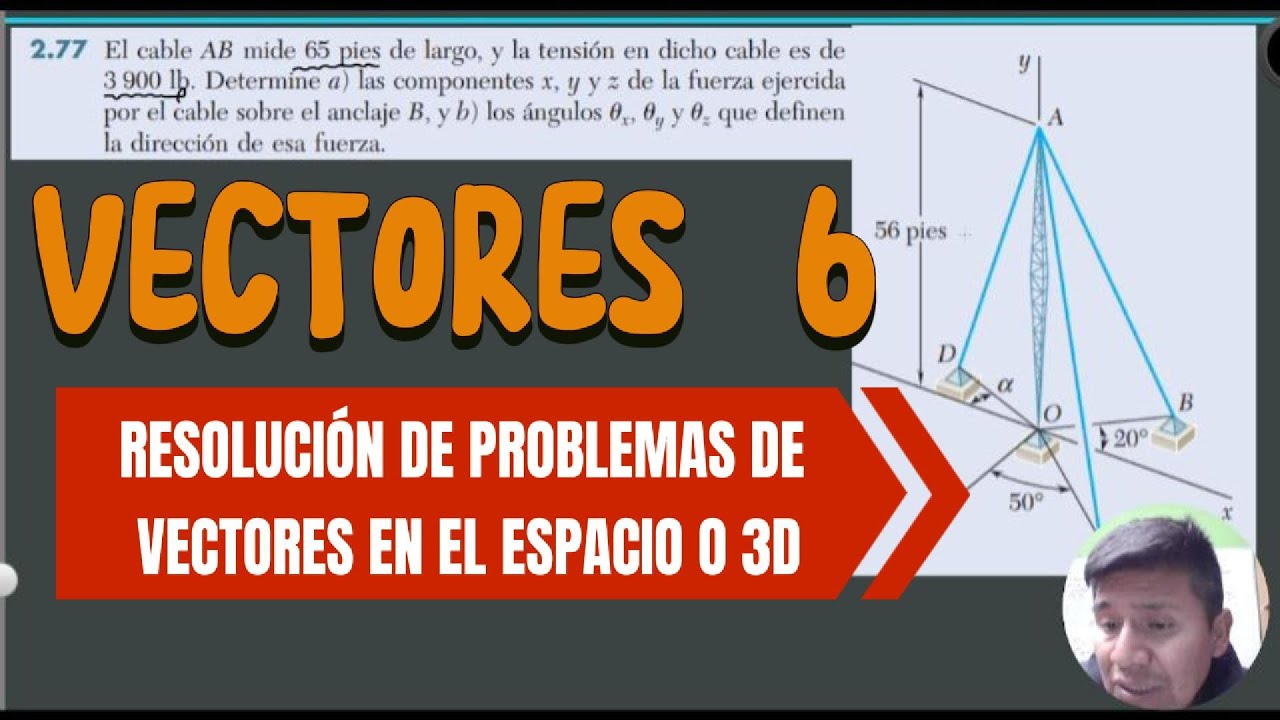 FISICA I, VECTORES 6: PROBLEMAS DE VECTORES EN 3D, COMPONENTES ...
