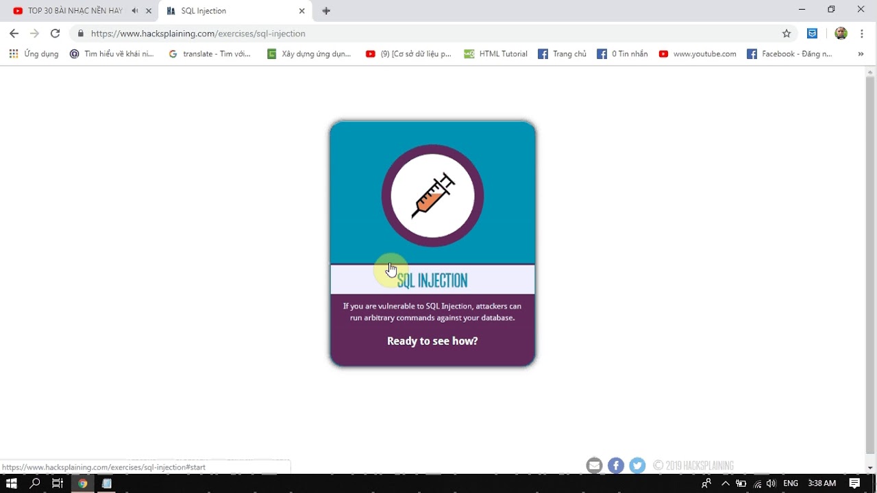 Tấn công SQL Injection lên Hackplaining - YouTube