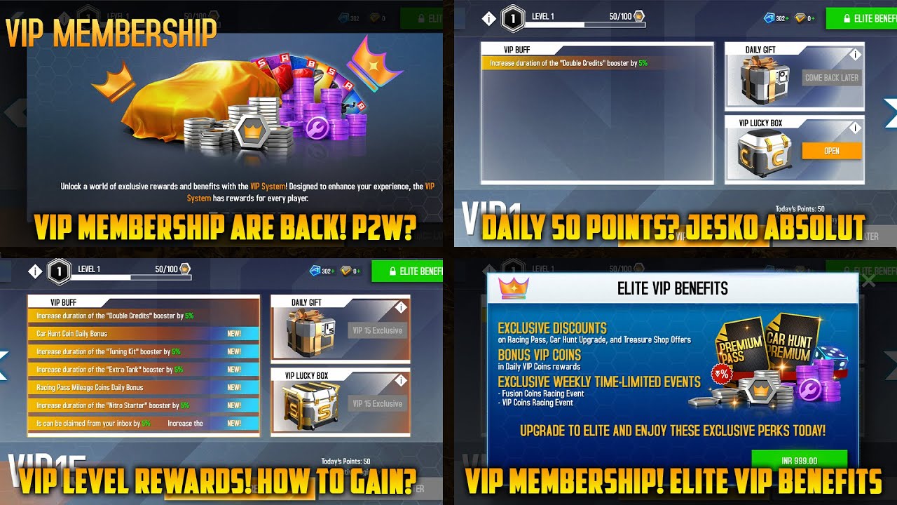 Asphalt 8, VIP MEMBERSHIP, LEVEL, BUFFS & Daily VIP COINS 🤩 | New P2W ...