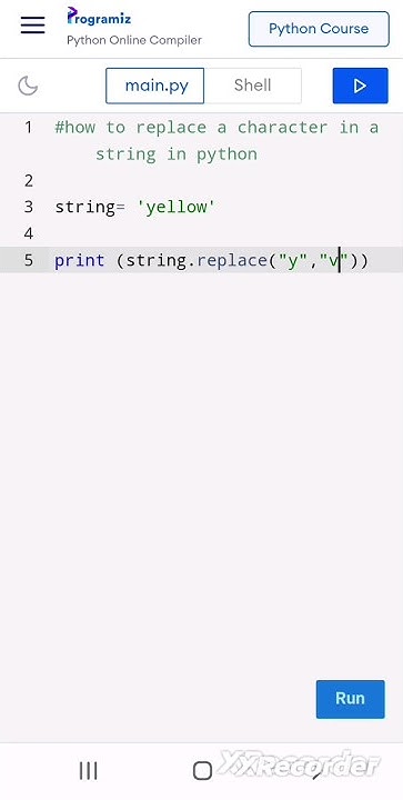 1 line python code to replace a character in a string 🐍 #shorts #python #coding - YouTube
