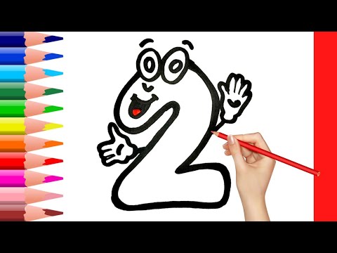 How To Draw Number 2 | Cómo Dibujar El Numero 2 | Cute Numbers - YouTube