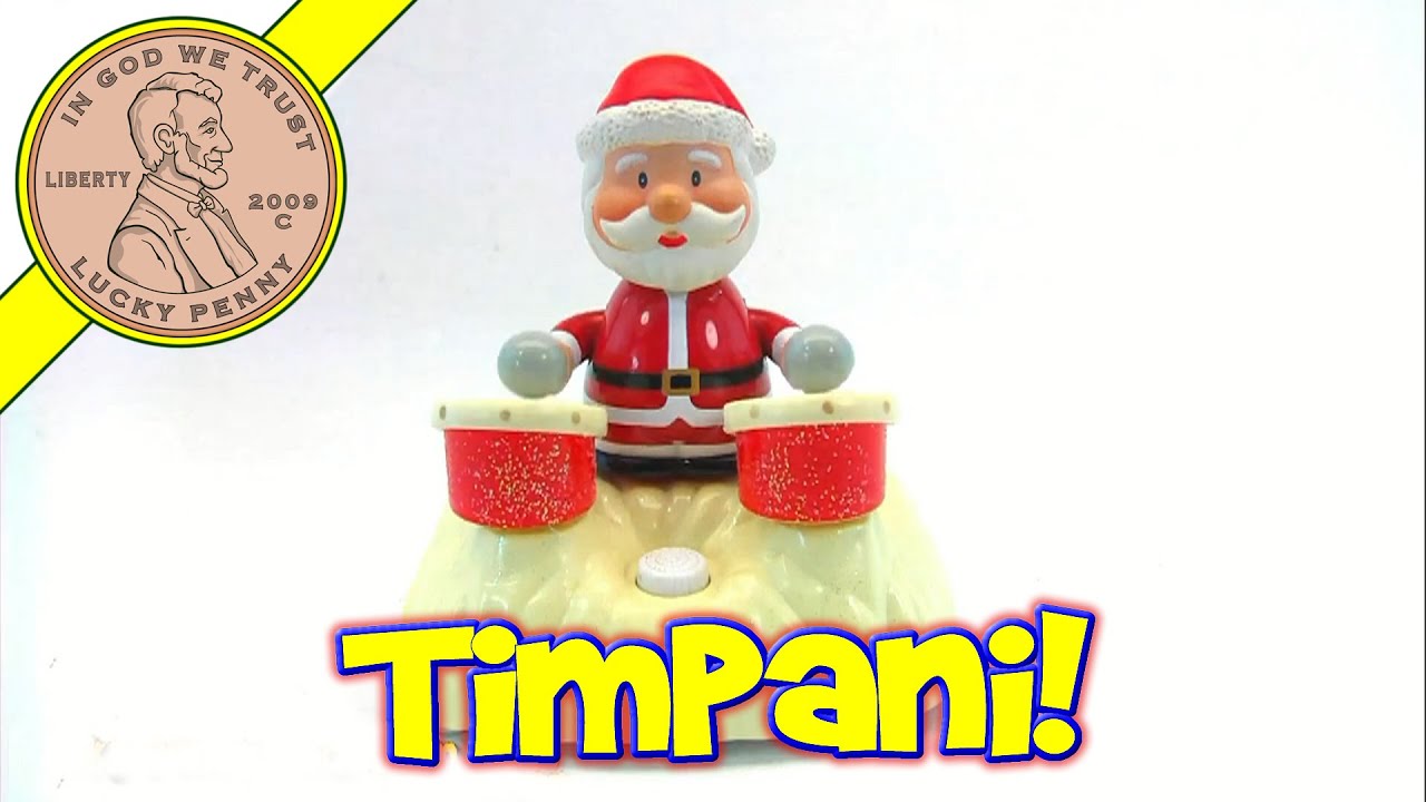 Vintage Timpani Playing Santa Claus Christmas Songs Drumming Toy Kids ...