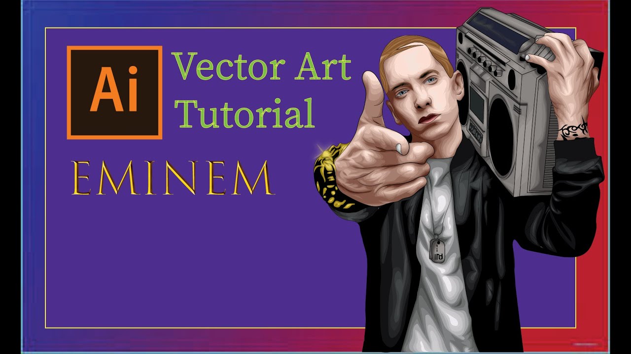 Eminem | Vector Art | Vector Portait | Speed Art | Tutorial - YouTube