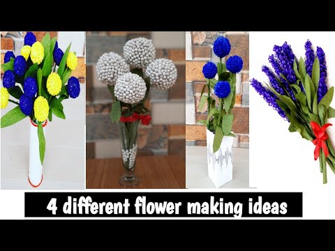Flower DIY | fruit foam net craft | home decor ideas || best out of ...