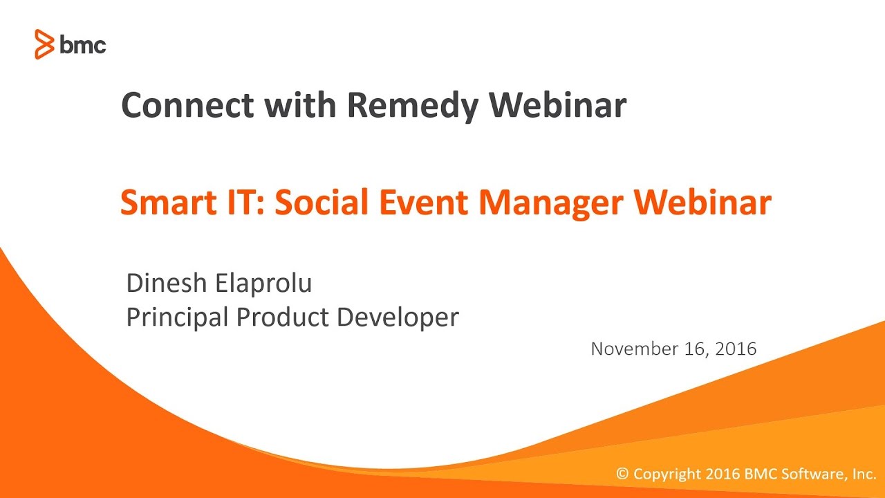 Connect with Remedy – SmartIT Social Event Manager Webinar - YouTube