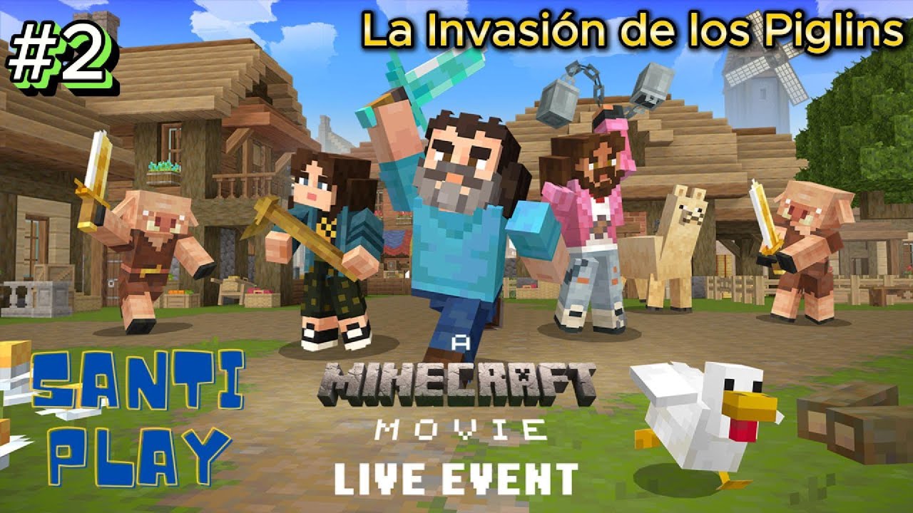 La invasión de los Piglins - Evento Una Película de Minecraft #2 - YouTube