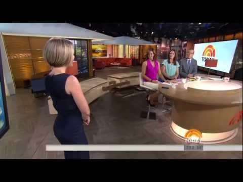 Dylan Dreyer - great figure - side view - tight blue dress - June 29, 2014