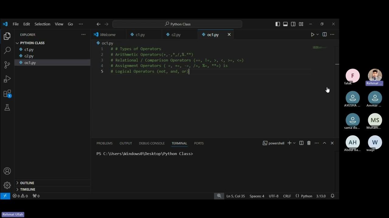Class 2 | Python Programming Language | Rehmatullah Khan - YouTube