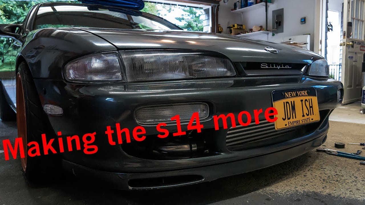 JDM Silvia grill install | 240sx s14 rb25 - YouTube