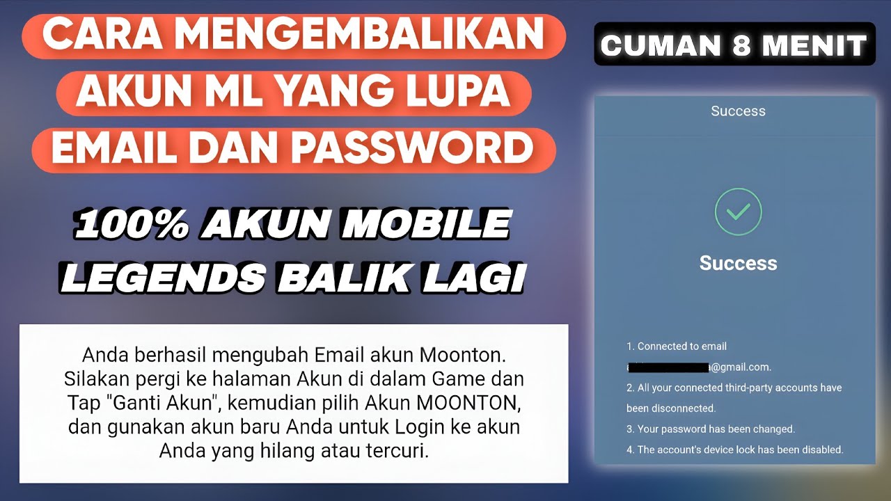100% AKUN BALIK LAGI !! CARA MENGEMBALIKAN AKUN ML YANG LUPA EMAIL ...
