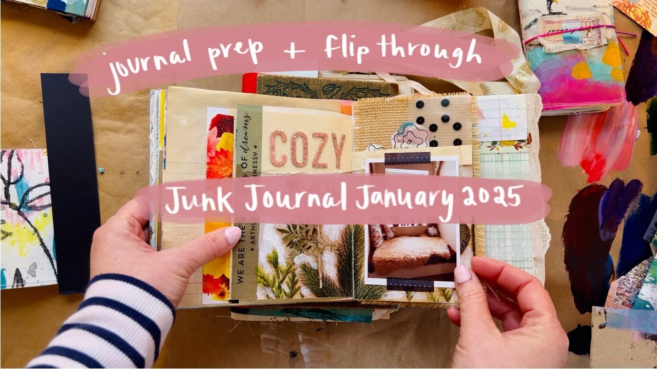Cozy journal flip throughs and Junk Journal January 2025 journal - YouTube