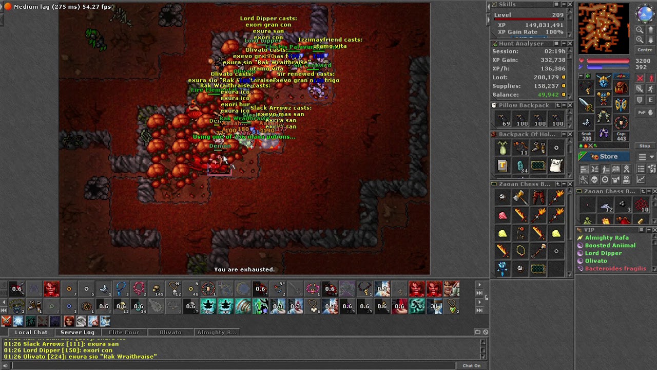 Tibia Rak Wraithraise Haciendo POI Trono de Bazir un Fail mío jaja ...