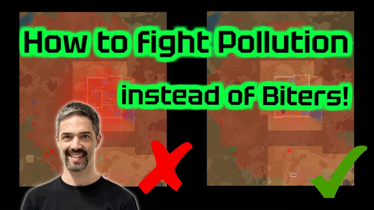 How to fight pollution instead of fighting biters in Factorio! - YouTube