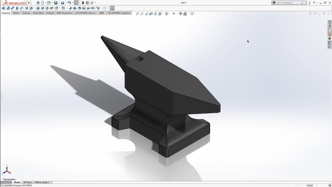 Solidworks tutorial Modeling Anvil (Easy for beginner) - YouTube