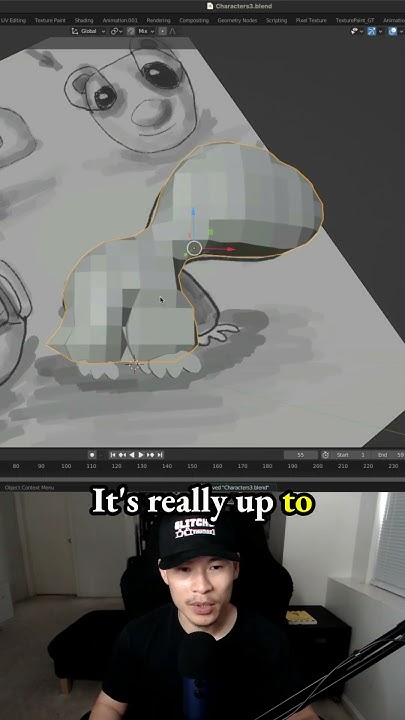 Exploring Low Poly Art Design in Object Mode - 3d game character in Blender - 3.4: Dino Turtle ...