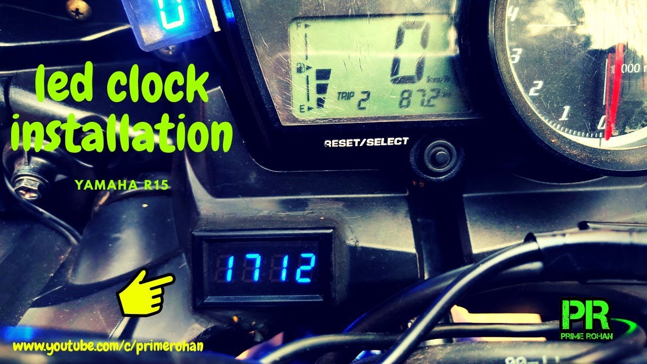 How to install_ led-clock in bike_ |yamaha-r15| - YouTube