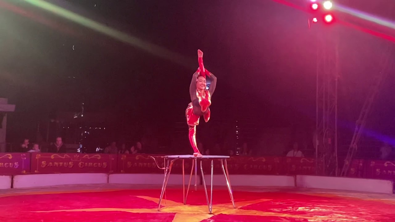 Santus Circus flexibility trick shots - YouTube
