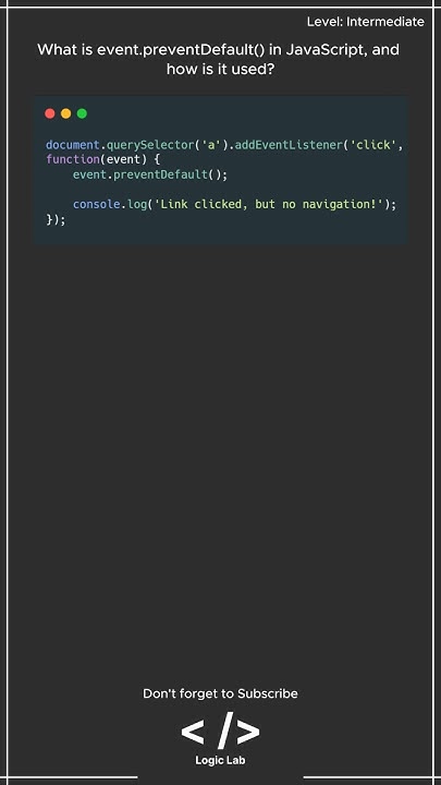 JavaScript Interview Question: event.preventDefault() #javascript # ...