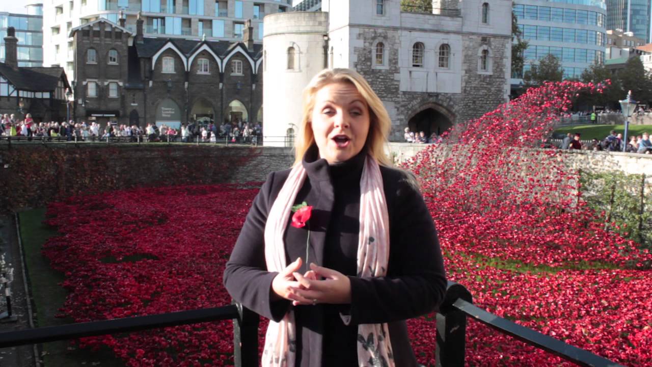Rebecca Newman Sings in front of the Poppy display at The Tower of ...