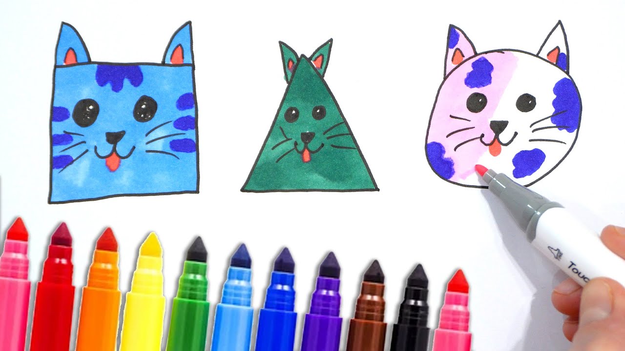 How to easily draw a cat from a square vs triangle vs circle. Anyone ...