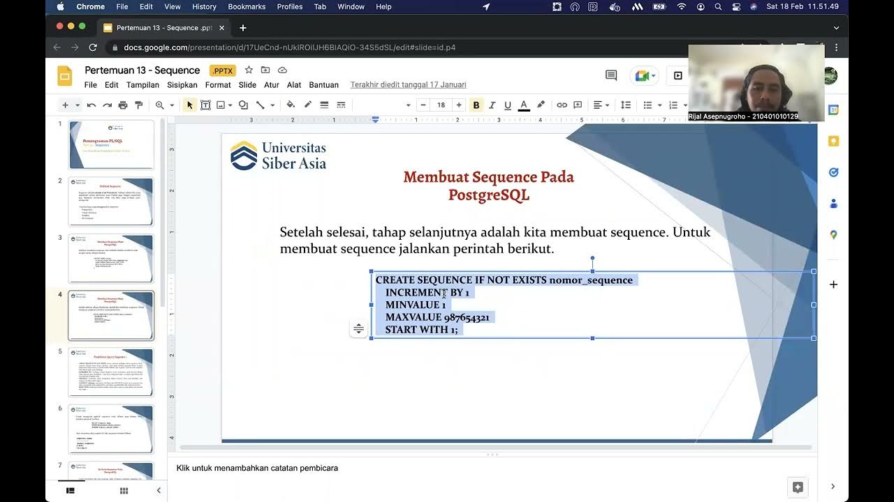Sequence : UAS Pemrograman PL/SQL - YouTube