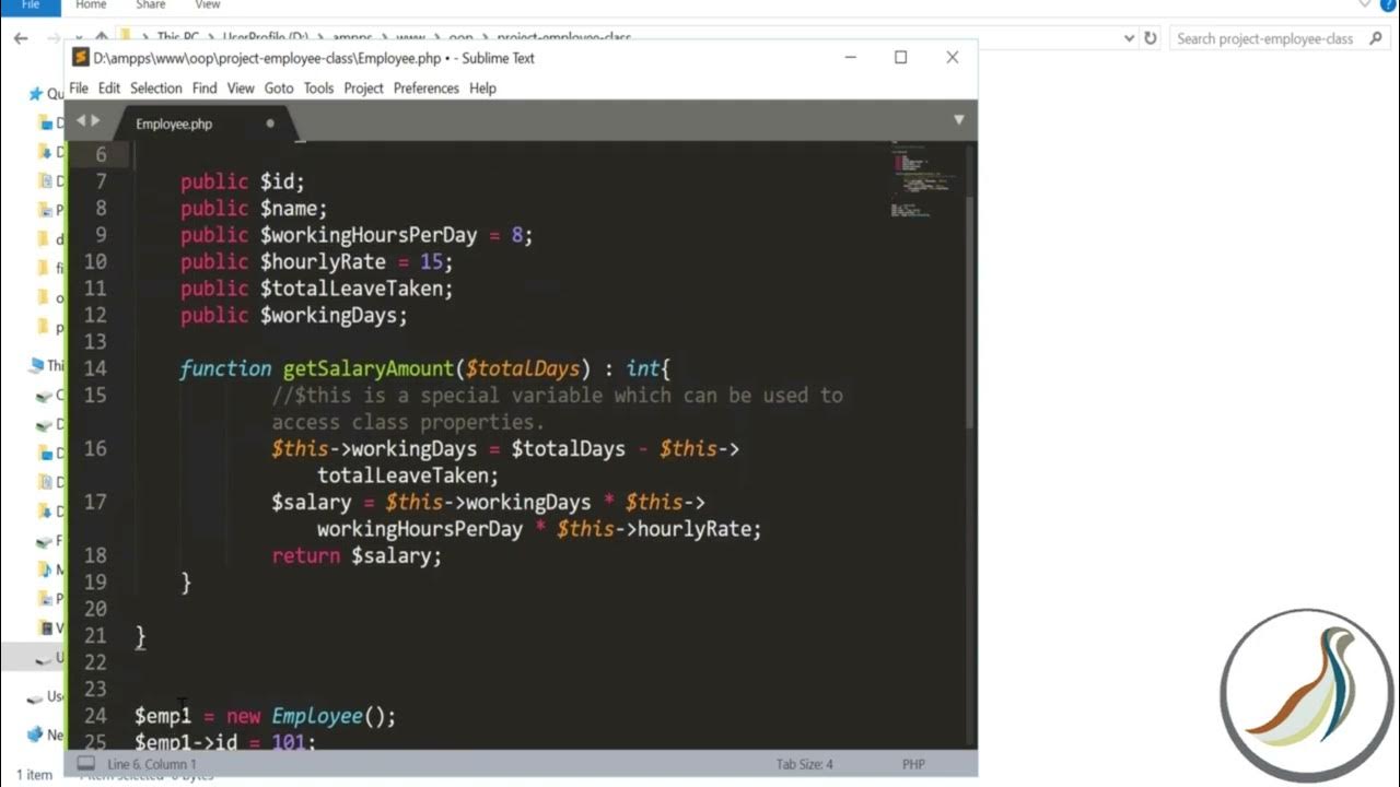Calculate Employee Salary in PHP | Beginner's Guide | PHP Tutorial #8 - YouTube