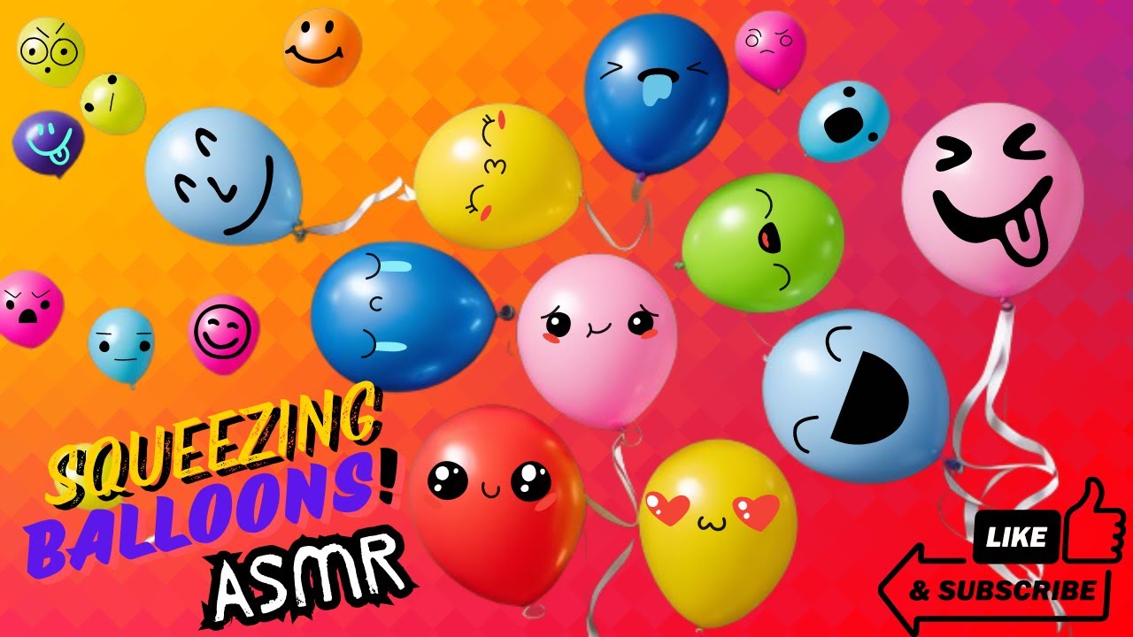 ASMR TICKLE TICKLING Emoji BALLOON Video | SQUEEZING Rubbing ASMR ...