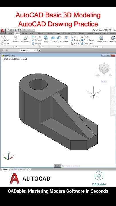 AutoCAD Basic 3D Modeling | AutoCAD Drawing Practice # ...