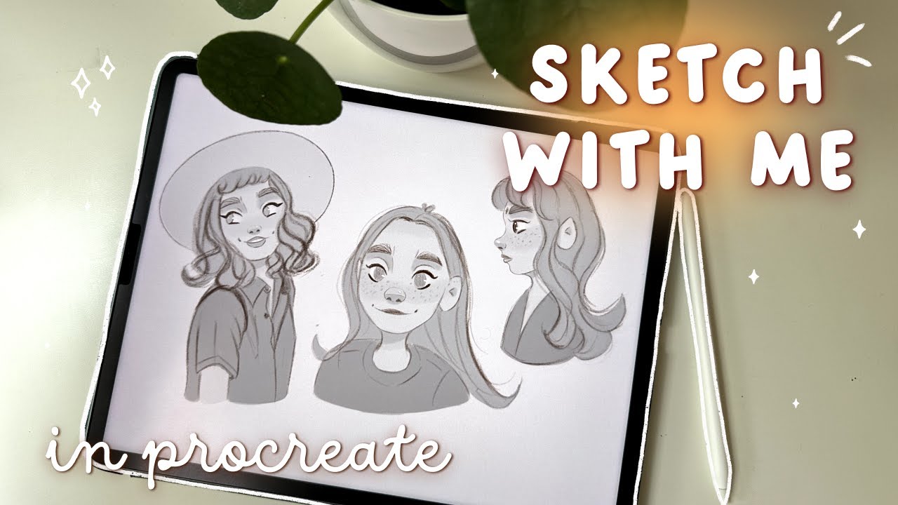 ️ sketch with me | drawing & stylizing cartoon faces from reference ...