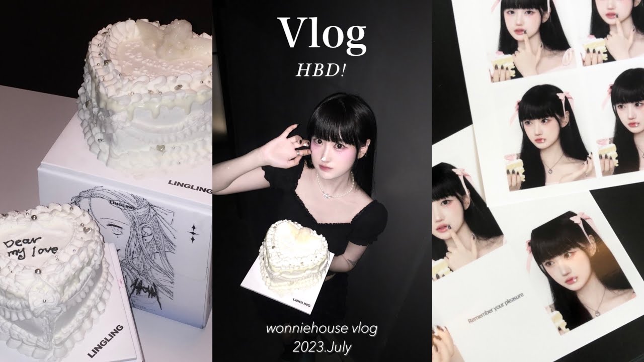 Vlog 워니의 생일 브이로그˚ ︎₊⁎ I는 시청주의⚠️기빨리는 8명 생일파티 워니표 계란말이 만들기 소소한 택배깡 링링 케이크 들고 리그라피♡ 룩북 코디 Ootd