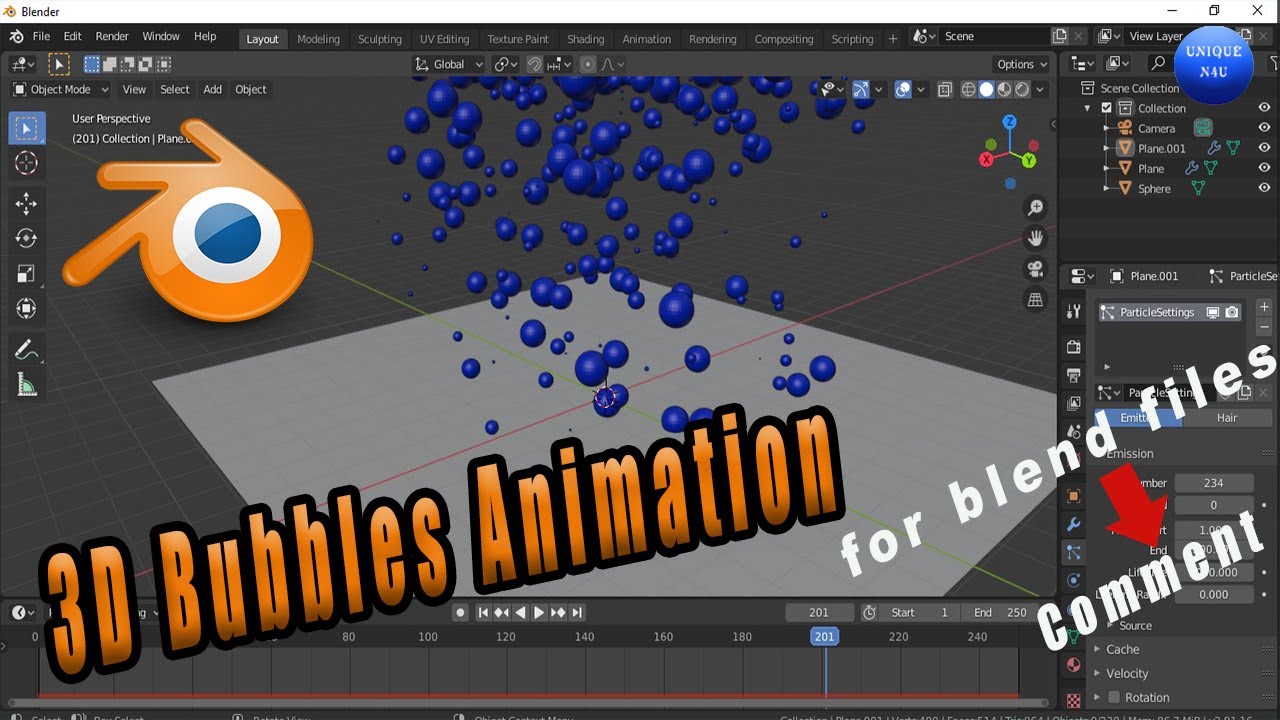 3D Bubbles Animation | Rain Effect | in Blender 2.8 Tutorial - 2020 ...