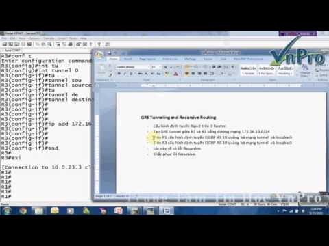VnPro Bài Lab IP ROUTING GRE tunneling and recursive routing avi - YouTube