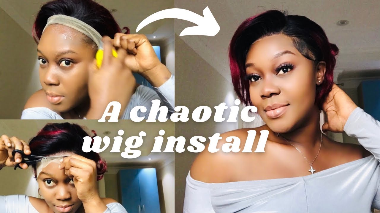 A Chaotic Wig Install 😱 Install my frontal pixie hair with me // Vanessa Elba #viral - YouTube
