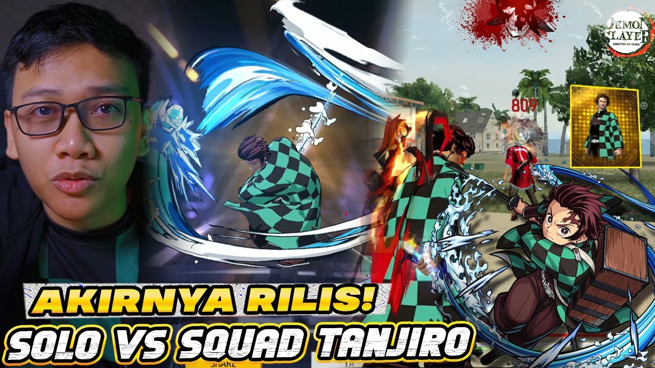 DEMON SLAYER X FF! SOLO VS SQUAD TANJIRO MODE BANT4I - YouTube