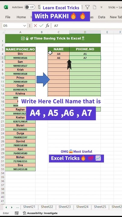 🔥Time Saving Trick in Excel⌛| OMG😱Most Useful Excel Tricks📈💯 #youtubeshorts #excel #short # ...