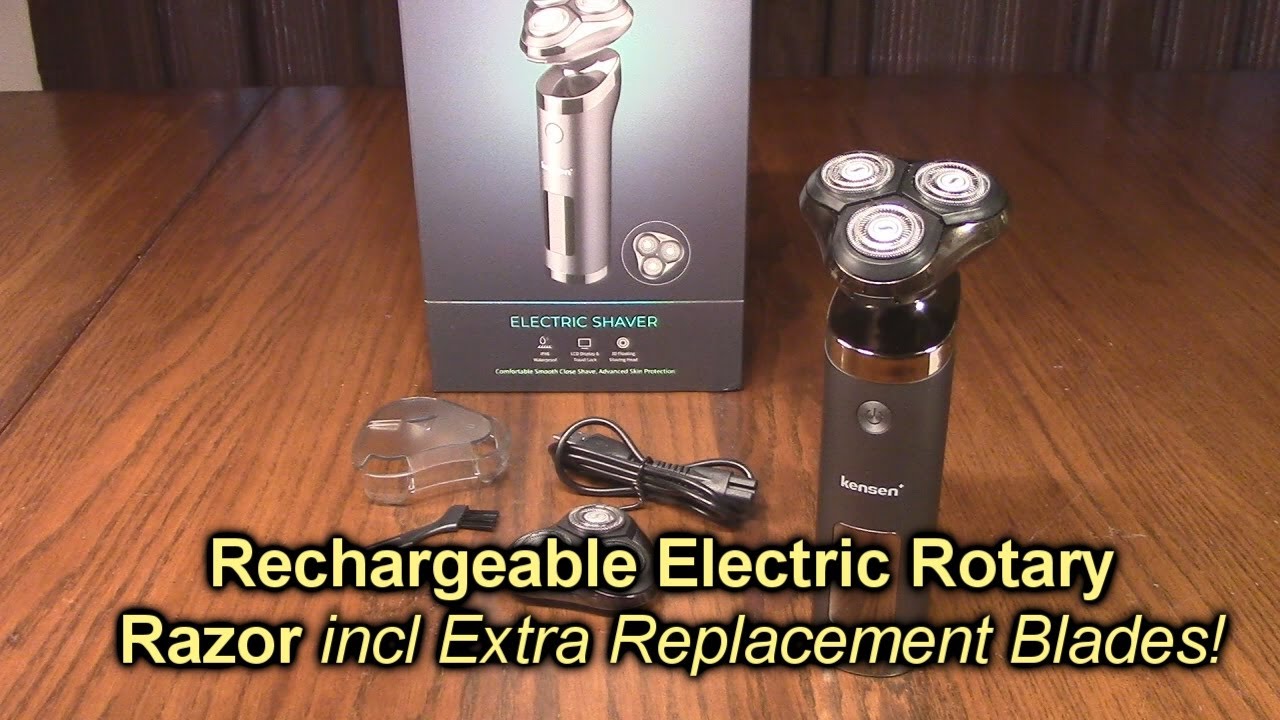 KENSEN Rechargeable Rotary Razor Waterproof Wet or Dry Use, LED HD ...