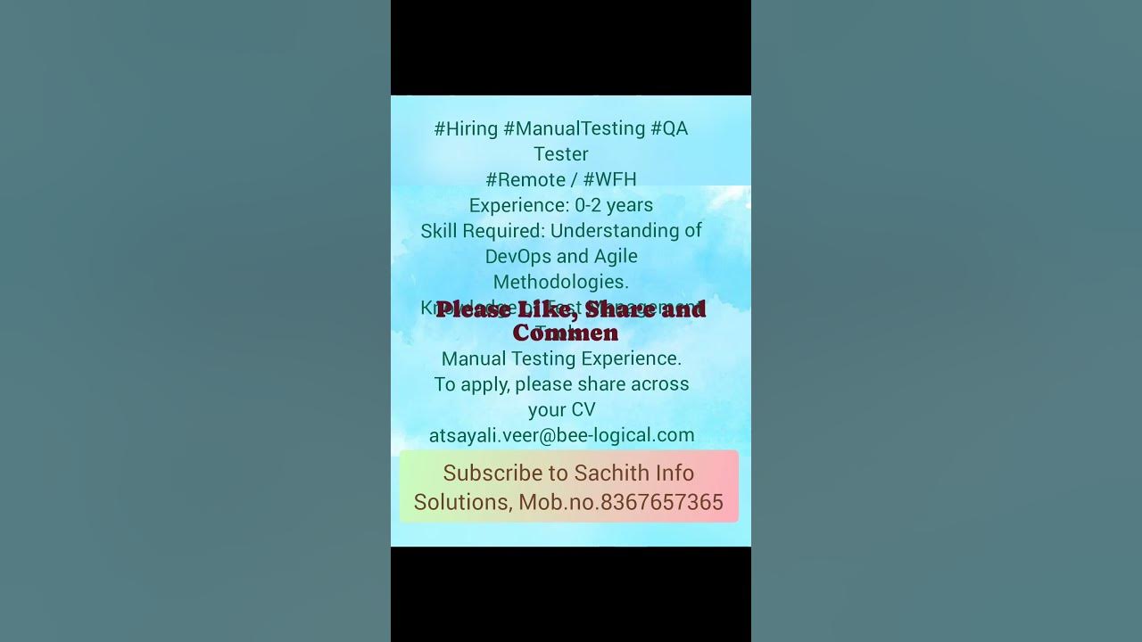 Hiring Qa Tester Testingjobs Qajobs Youtube
