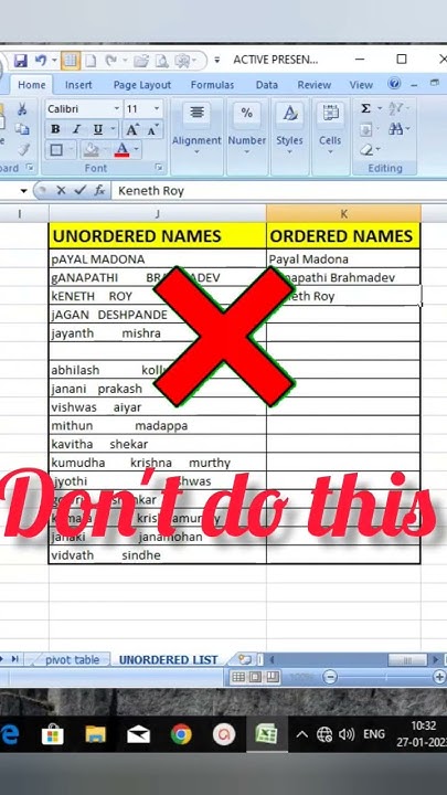 Clean Messy Data Part 8 | Trim and Proper Function | Excel Tips and tricks | #shorts #excel # ...